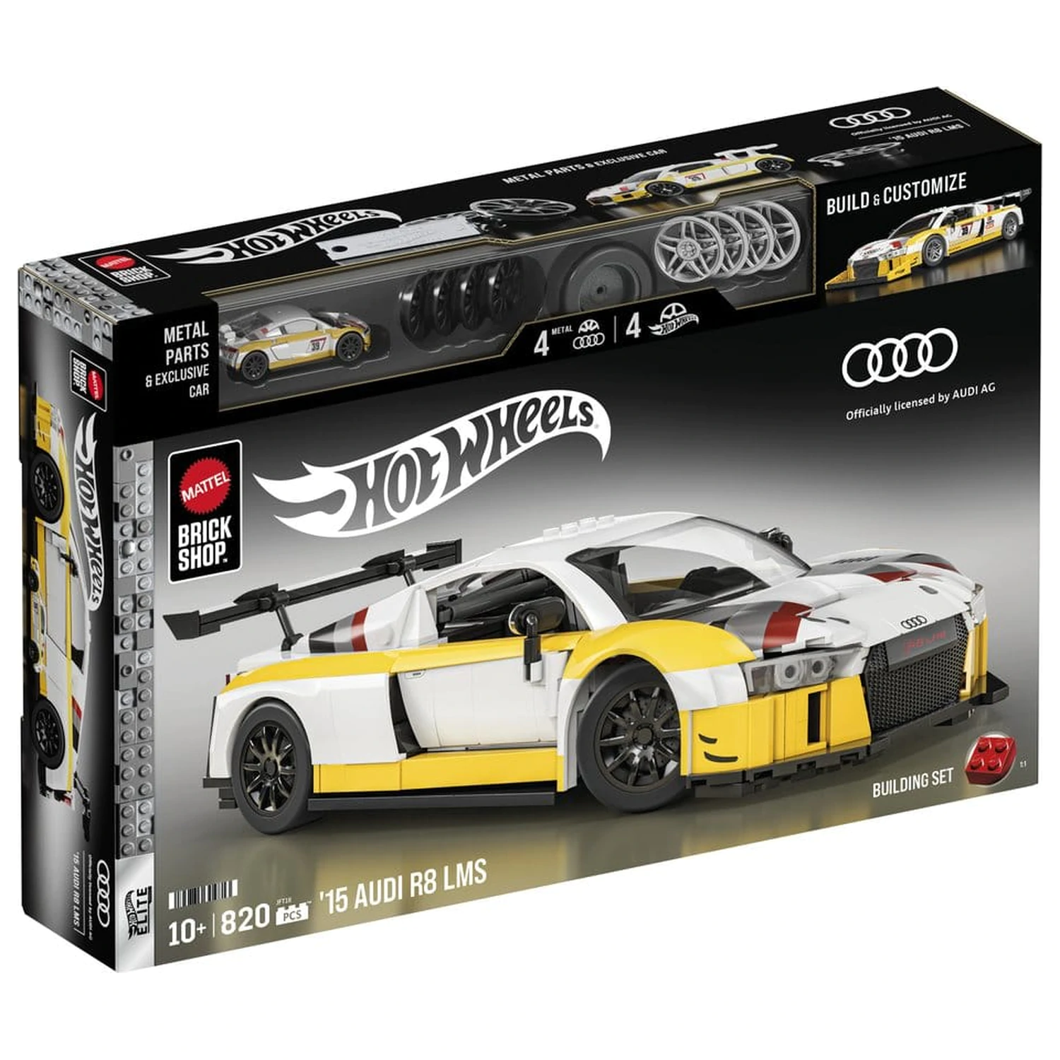 Hot Wheels Elite Mattel Brick Shop 1/16 '15 Audi R8 LMS építőkészlet ...