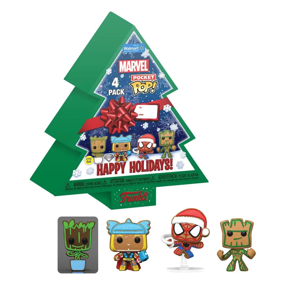 Marvel Holiday 2022 Pocket Funko POP! Vinyl Keychains 4-Pack Tree ...